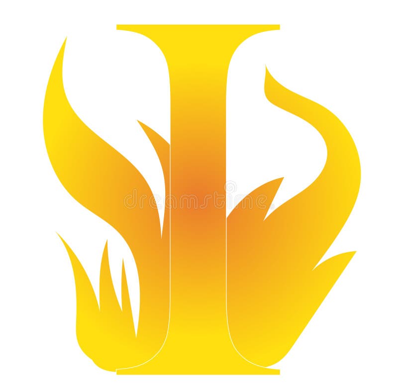 Burning I - Burning Text I-i Stock Illustration - Illustration of ...