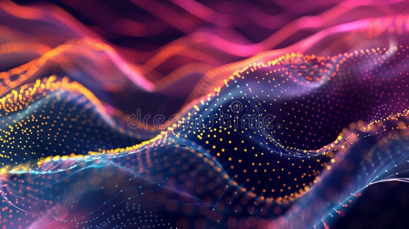 Mesmerizing 3d Cg Artwork of Swaying Wires and Interconnected Dots in a ...