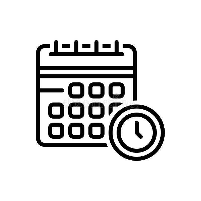 Black Line Icon for Schedule, Calendar and Table Stock Illustration ...