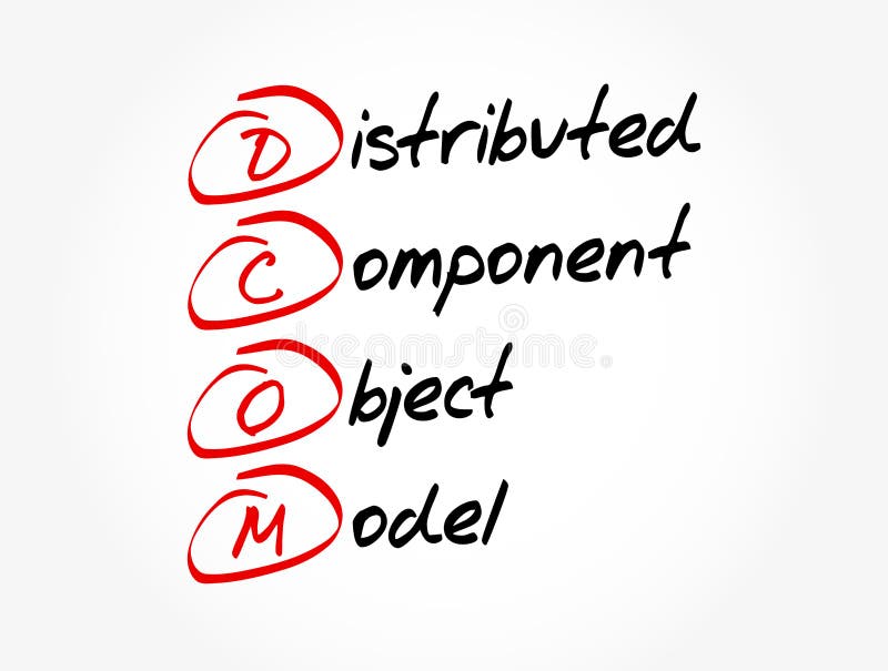 Dcom Distributed Component Object Model Acronym Technology Concept Background Stock