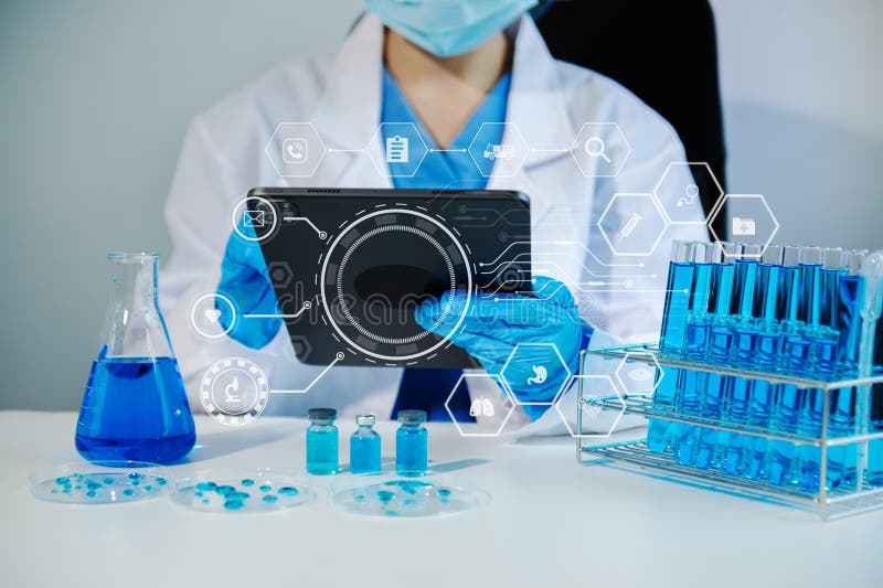 Dctor Work on Digital Tablet Healthcare Doctor Technology Tablet Using ...