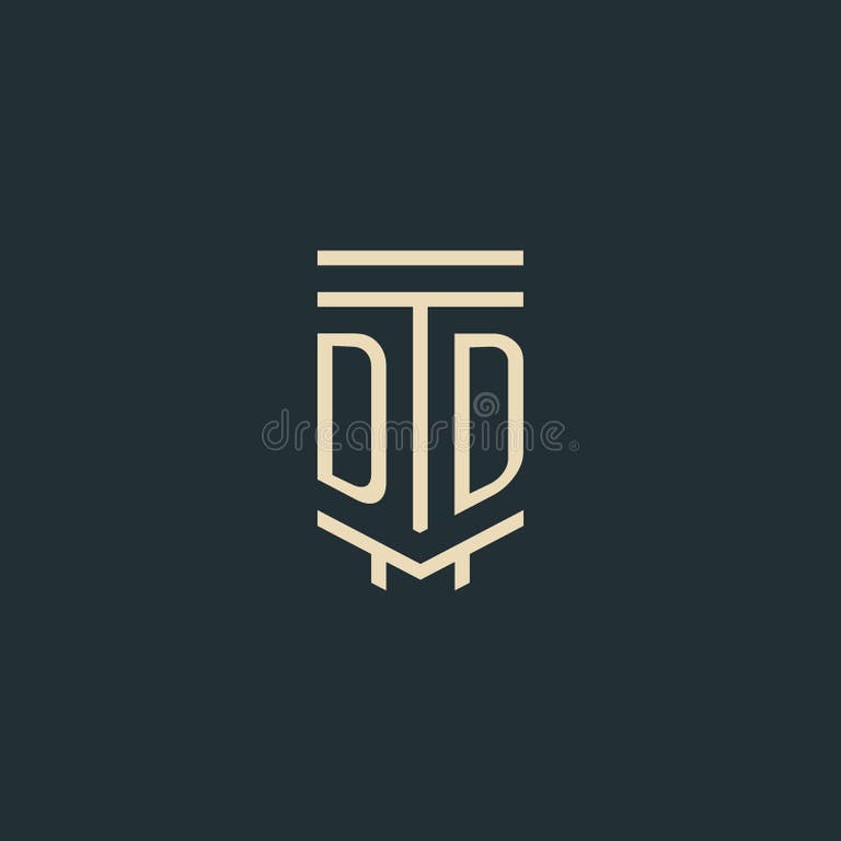 DD Initial Monogram with Simple Line Art Pillar Logo Designs Stock ...