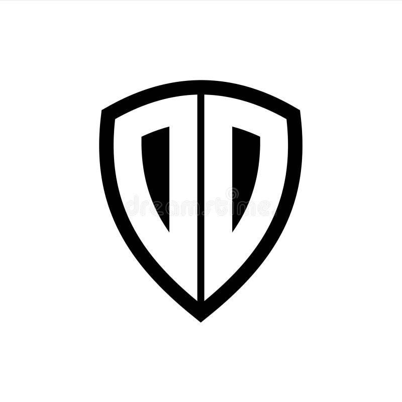 DD Monogram Logo with Bold Letters Shield Shape with Black and White ...