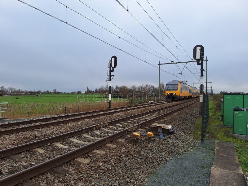 DDAZ Double Deck Intercity Train on Railroad Track Editorial ...