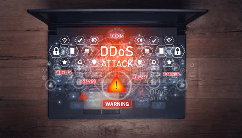 DDoS Attack Concept. Cyber Crime. Technology Stock Illustration ...