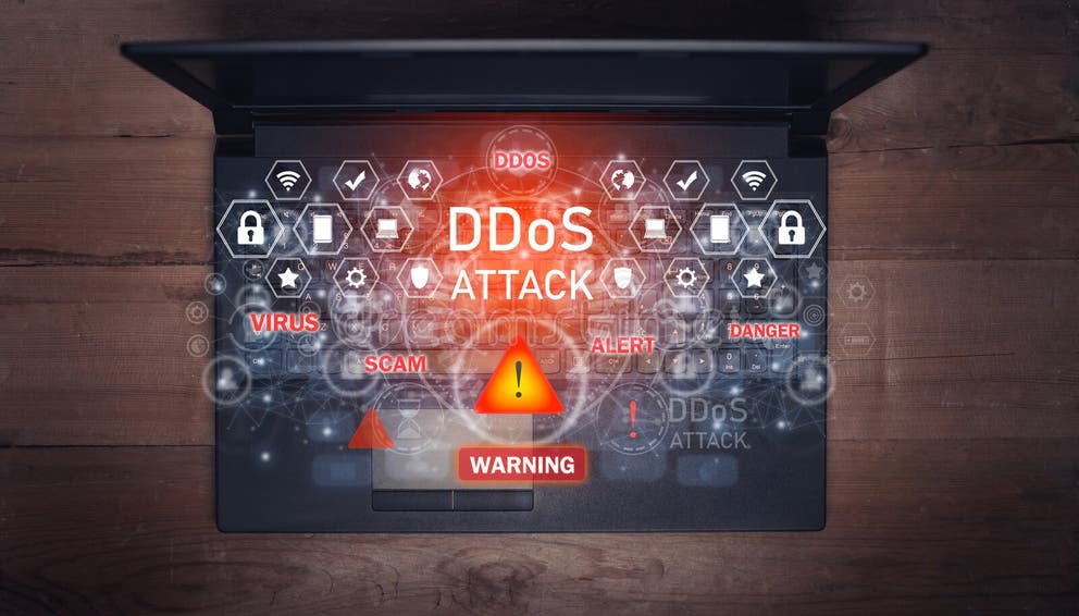 DDoS Attack Concept. Cyber Crime. Technology Stock Illustration ...