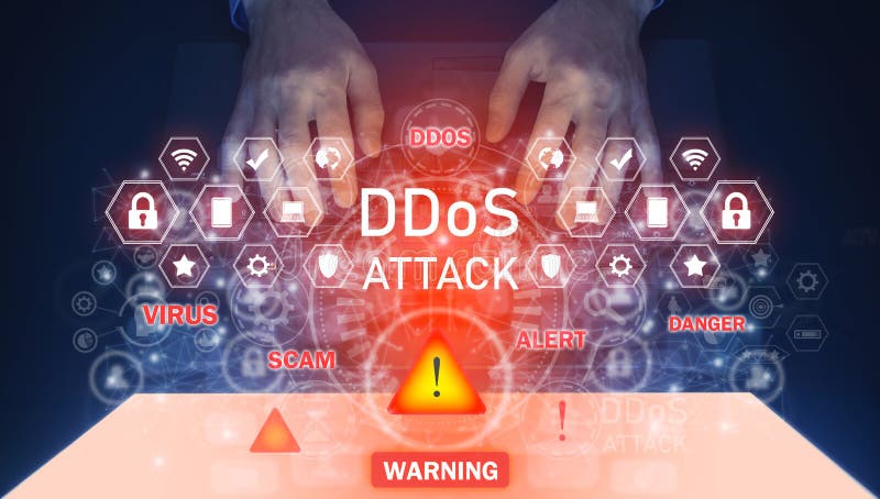 DDoS Attack Concept. Cyber Crime. Technology Stock Illustration ...
