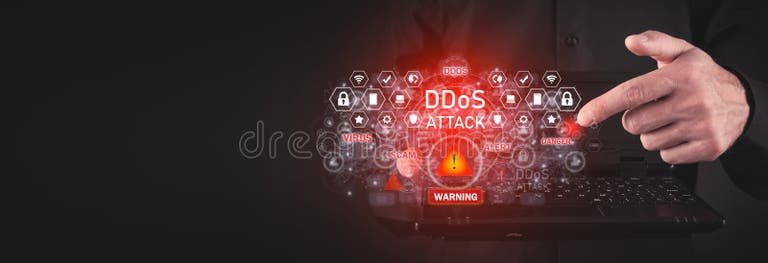 DDoS Attack Concept. Cyber Crime. Technology Stock Illustration ...