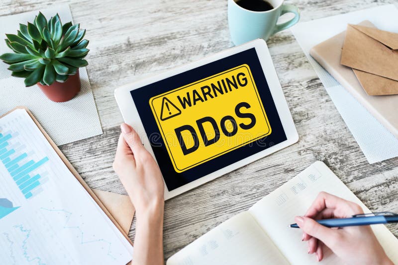 DDoS Attack Detection Message. Virus and Hacking. Cyber Security and ...