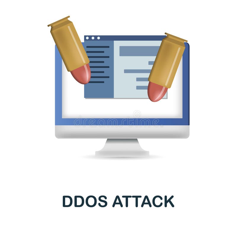 Ddos Attack Icon. 3d Illustration from Cybercrime Collection. Creative ...