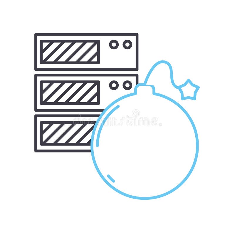 Ddos Attack Line Icon, Outline Symbol, Vector Illustration, Concept ...