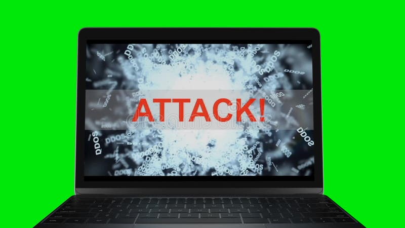 DDOS Attack on the Server. Computer Vulnerability Scan. Green Screen ...