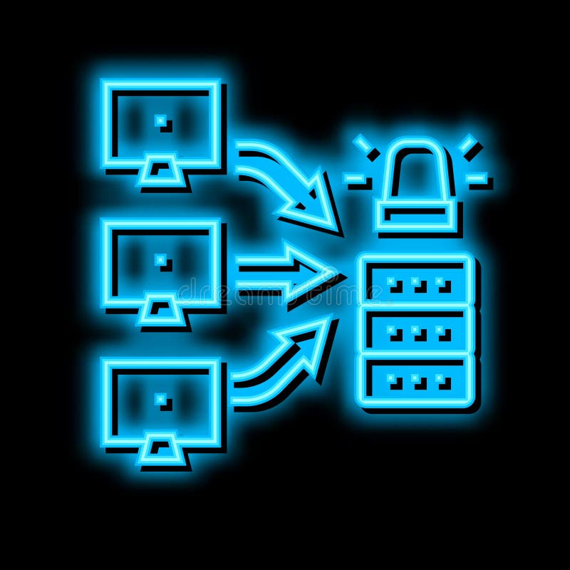 Ddos Attacks Neon Glow Icon Illustration Stock Vector - Illustration of ...