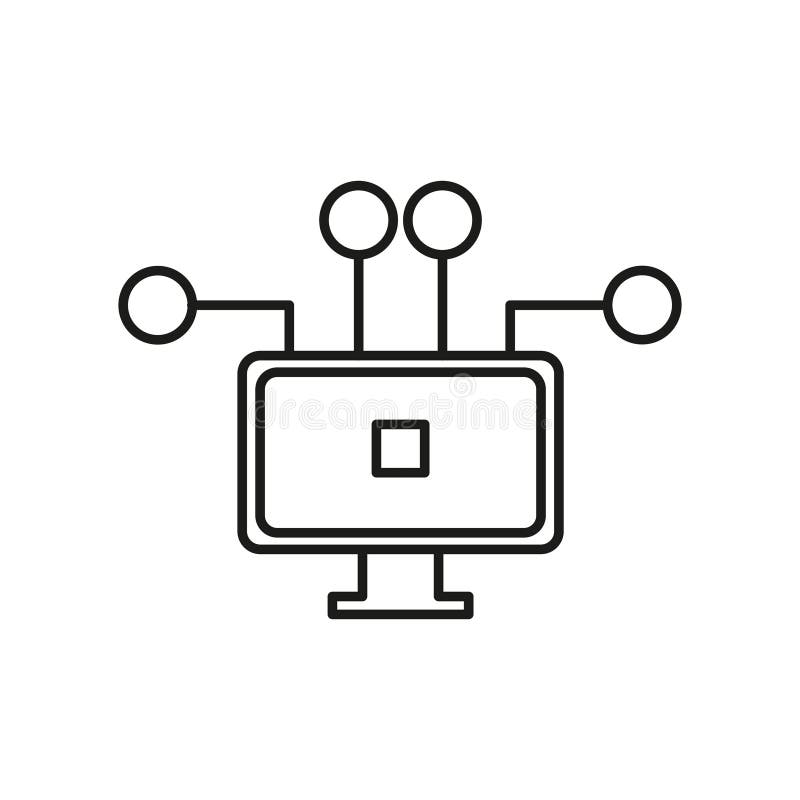 Ddos Icon Flat Line Symbol Set Stock Illustration - Illustration of ...