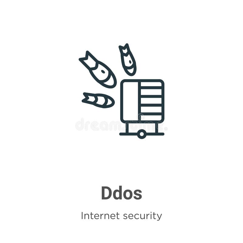 Ddos Outline Vector Icon. Thin Line Black Ddos Icon, Flat Vector Simple ...