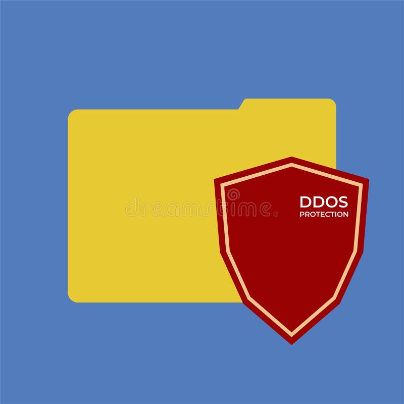 DDoS Protection Shield on File Stock Vector - Illustration of cyber ...