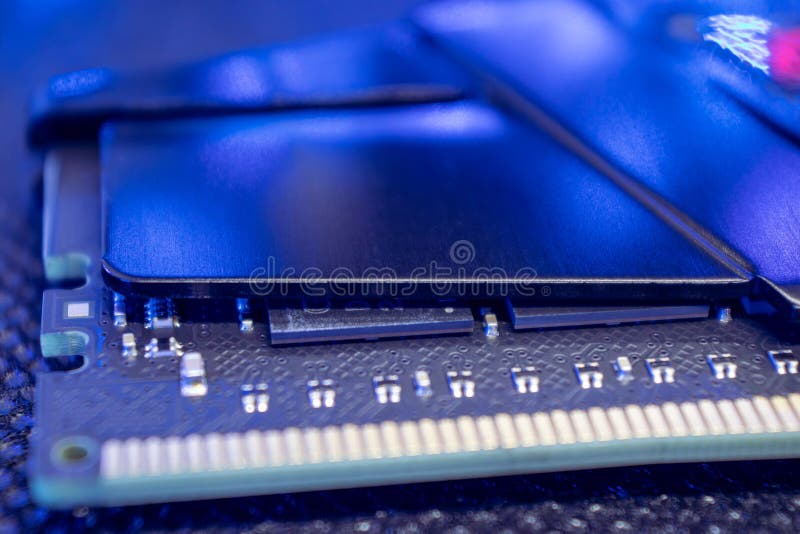 Blue DDR RAM Stick on Isolated Background Stock Image - Image of board ...