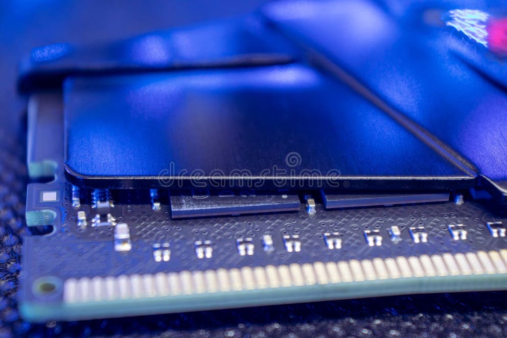 DDR4 DRAM Memory Chipset Hardware Macro in Blue Stock Image - Image of ...