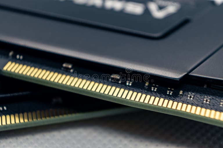 DDR4 DRAM Memory Module Computer Hardware Close-up Stock Image - Image ...
