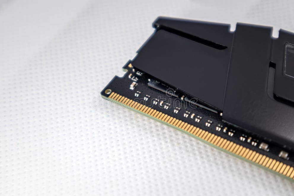 DDR4 DRAM Memory Module on White Close-up Stock Image - Image of module ...