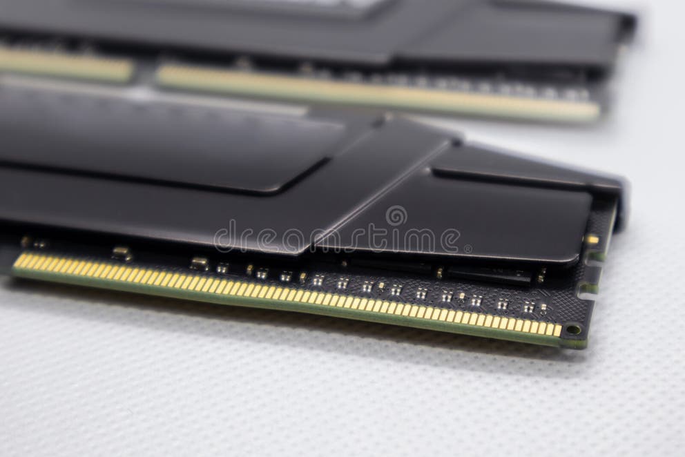DDR4 DRAM Memory Modules on White Close-up Stock Image - Image of ...