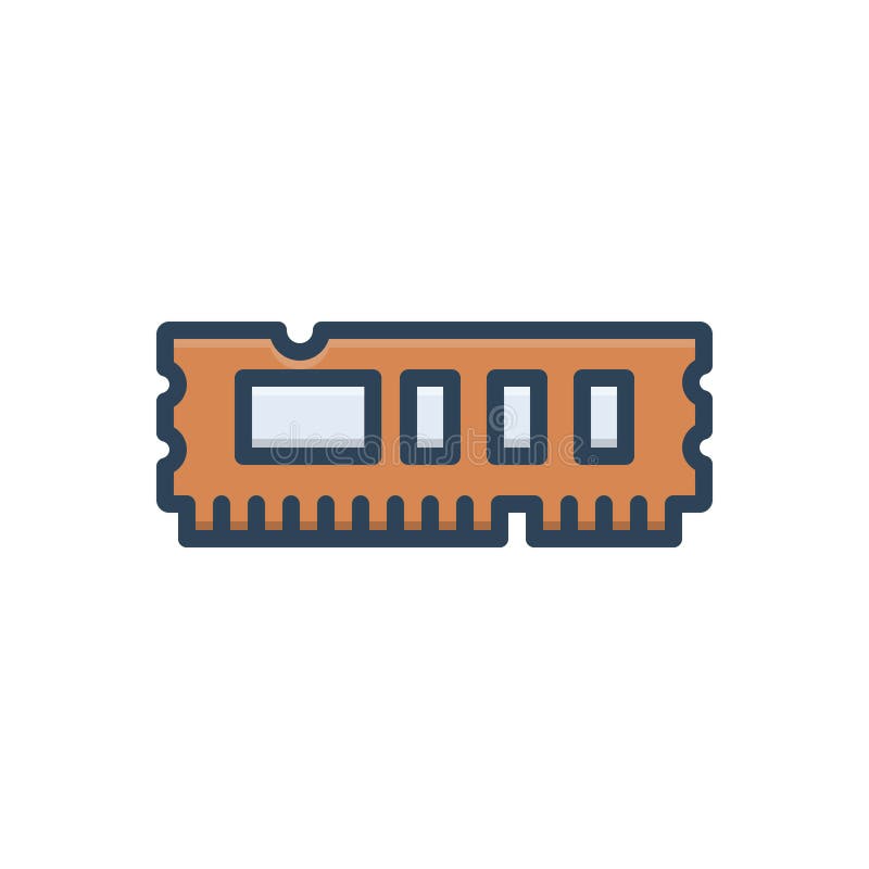 Color Illustration Icon for Ddr, Data and Board Stock Illustration ...