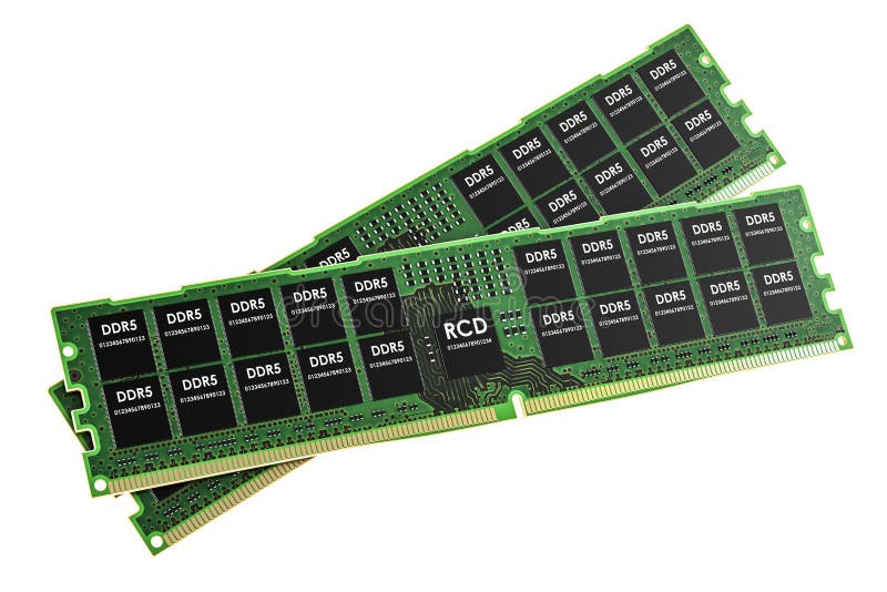 DDR5, Memory Module Cards. 3D Rendering Stock Illustration ...
