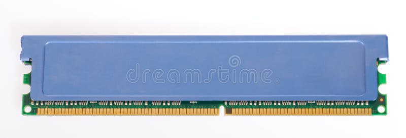 Blue DDR RAM Stick on Isolated Background Stock Image - Image of board ...
