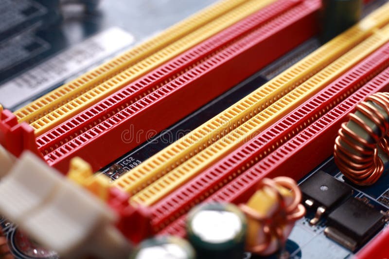 DDR memory slots stock image. Image of focus, industry - 17581435