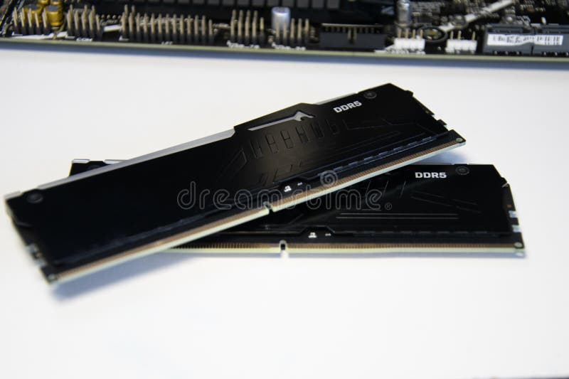 DDR5 RAM is the Latest Technology Stock Image - Image of motherboard ...