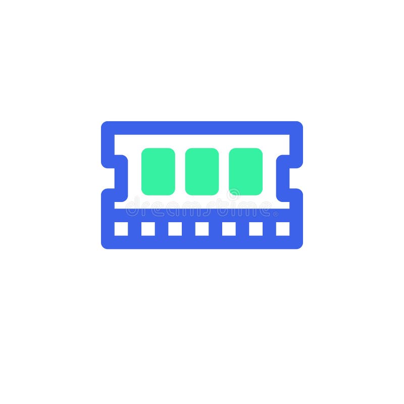 Computer RAM, Memory Card Vector Icon Stock Vector - Illustration of ...