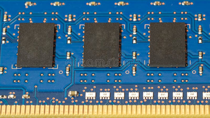 Ddr4 Ram Printed Circuit and Memory Micro Chips Close Up Detail,Tech Pc ...