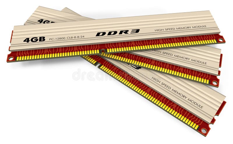 DDR3 memory modules 6 stock illustration. Illustration of electronic ...
