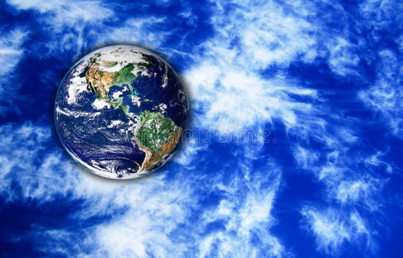 De Aarde Met Hemel Op Achtergrond Stock Foto - Image of ontzag, rust ...