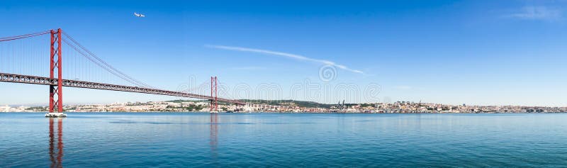 25 De Abril Cable-stayed Bridge Over Tagus River Stock Photo - Image of ...
