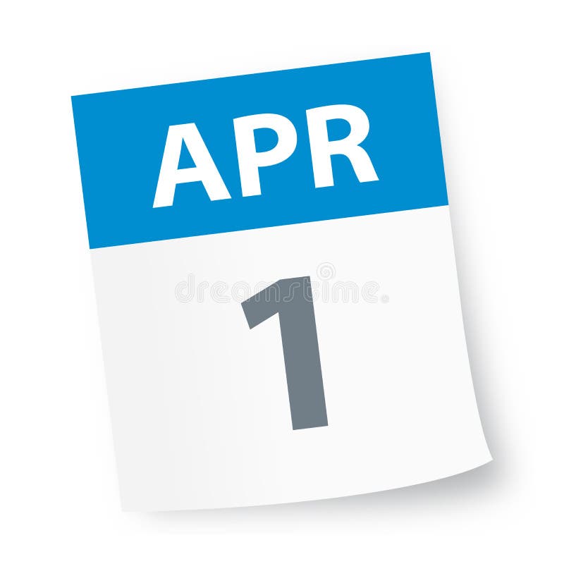 1 De Abril - Icono Del Calendario Stock de ilustración - Ilustración de ...