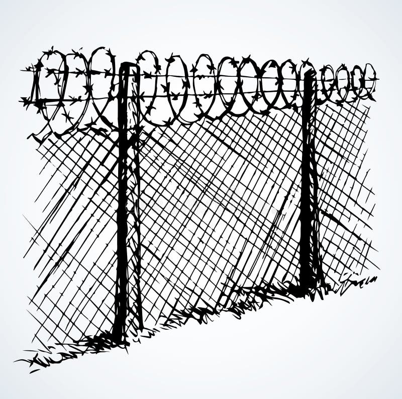 De Abstracte Illustratie Van Het Prikkeldraad Vector Tekening Vector ...