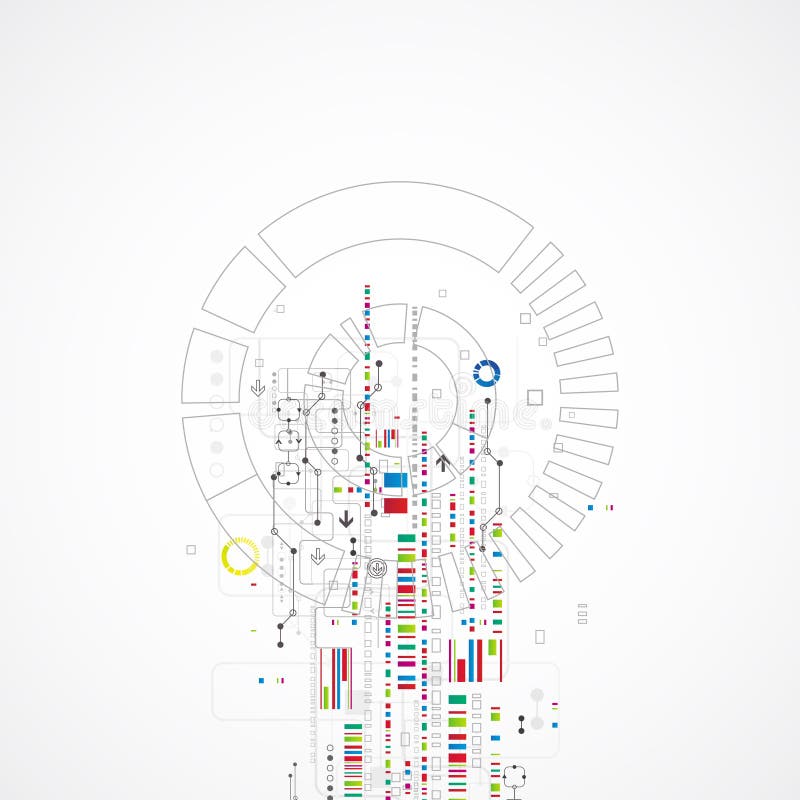 De Abstracte Technologieachtergrond Met Diverse Technologisch Elemen ...