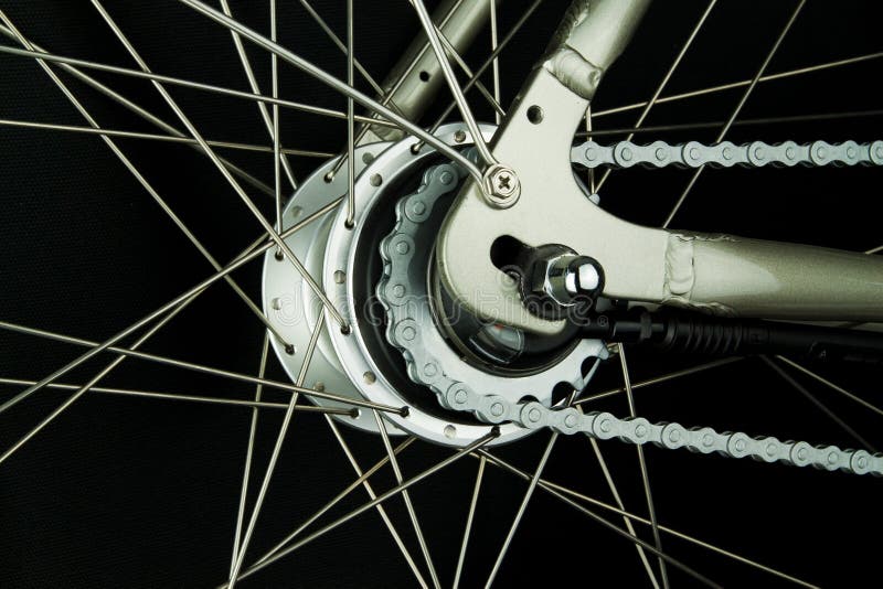 Onderdelen Van Het Achterwiel Van Een Fiets Stock Foto - Image of ...