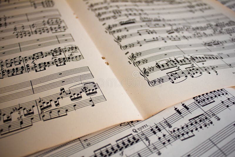 De Oude Achtergrond Van De Bladmuziek Stock Afbeelding - Image of ...