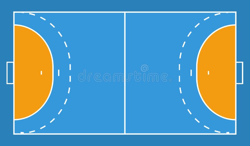 Handbalveld. Zitplaats En Stadion Voor Handbal. Witte Achtergrond Met ...