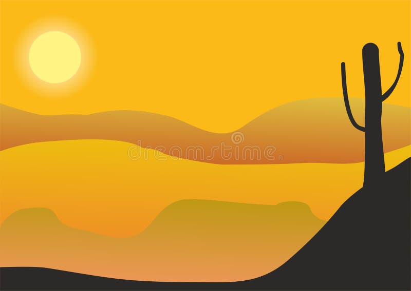De Achtergrond Van De Woestijn Vector Illustratie - Illustration of ...