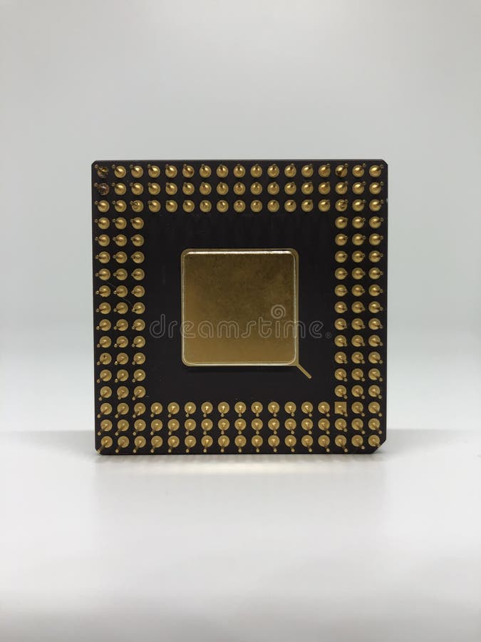 De Achterkant Van De Oude Antieke CPU-chip / Processor Stock Afbeelding ...
