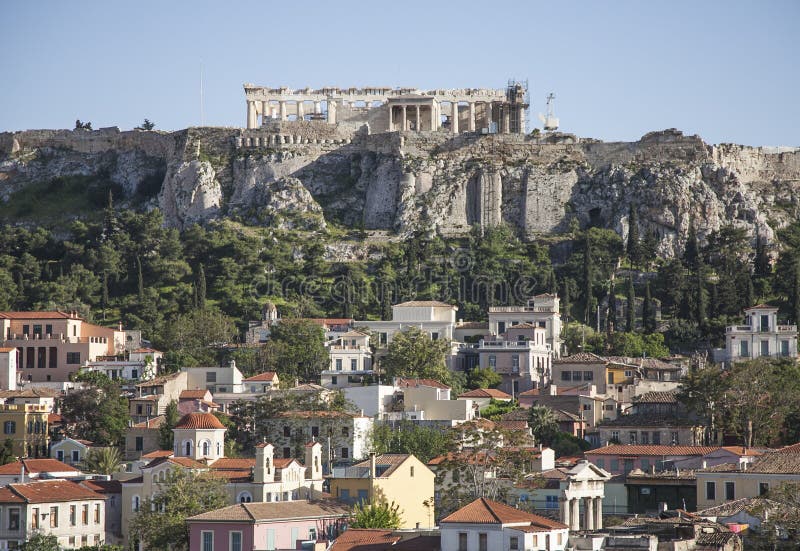 De Akropolis van Athene stock afbeelding. Image of hemel - 79053539