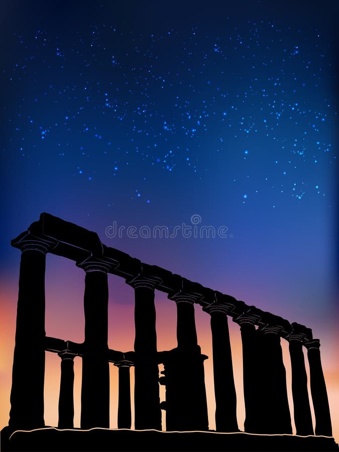 Akropolis Van Athene Parthenon Athene Griekenland Hand Getrokken Schets ...