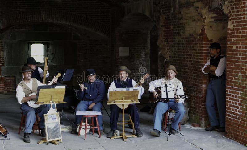 De Amerikaanse Musici Van De Burgeroorlogera Redactionele Fotografie ...