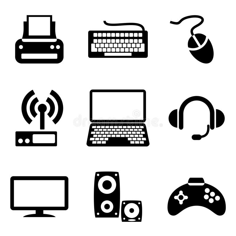 De Apparatenpictogrammen Van De Computer Vector Illustratie ...