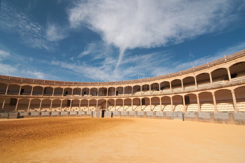 Arena in Ronda, Spanje stock afbeelding. Afbeelding bestaande uit ...