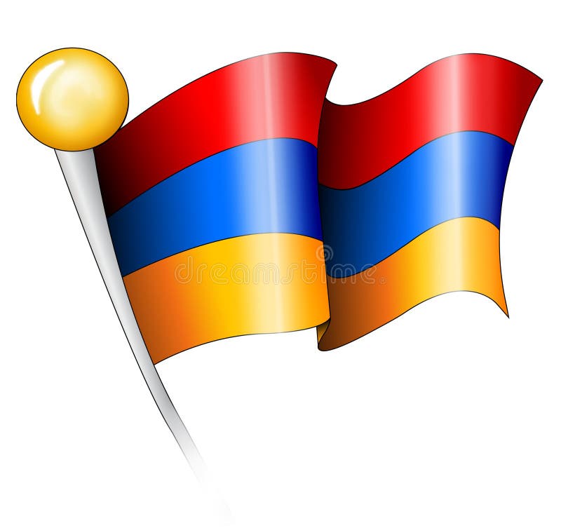 Armeense Vlag. Symbool Van Armenië. Vector Vector Illustratie ...