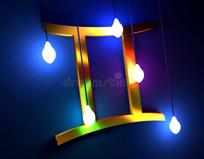 De Astrologiesymbool Van Tweeling Stock Illustratie - Illustration of ...